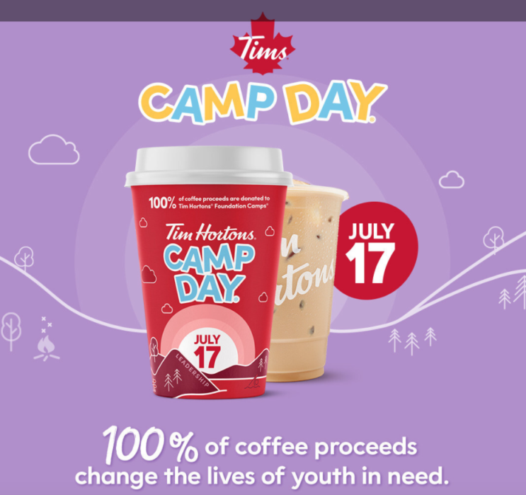Tim Hortons Camp Day Back On July 17 With 100% Of Proceeds From Hot And ...